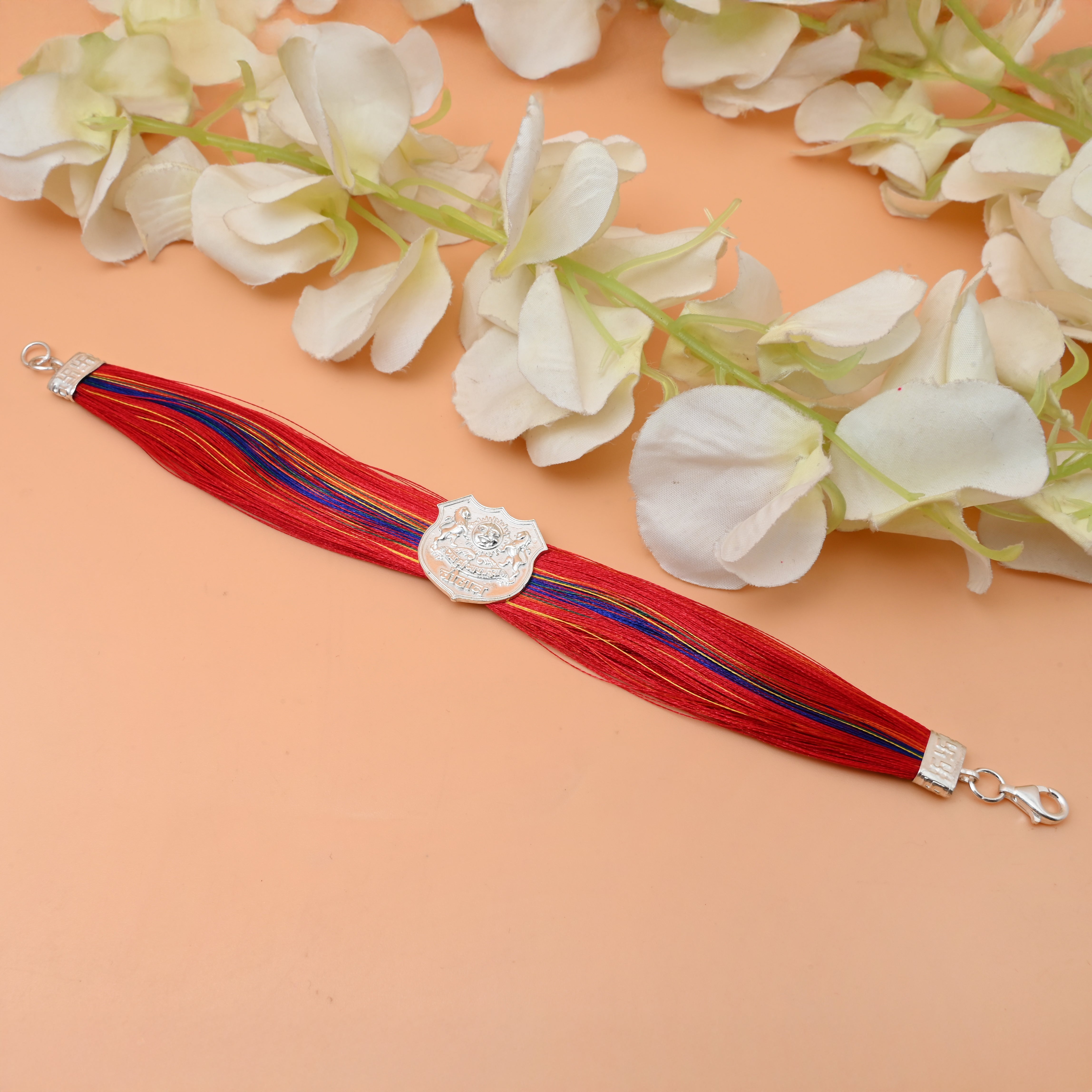 Traditional Silver Dhaga Moli with Horse and Sun Symbol Design – Misvi